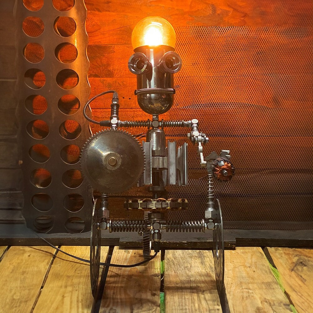 Steampunk Desk Lamp, Steampunk Home Decor, Steampunk Lighting, Robot ...