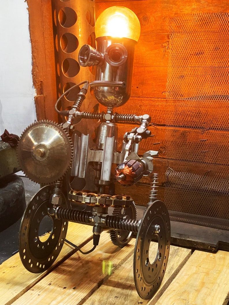 Steampunk Desk Lamp, Steampunk Home Decor, Steampunk Lighting, Robot ...