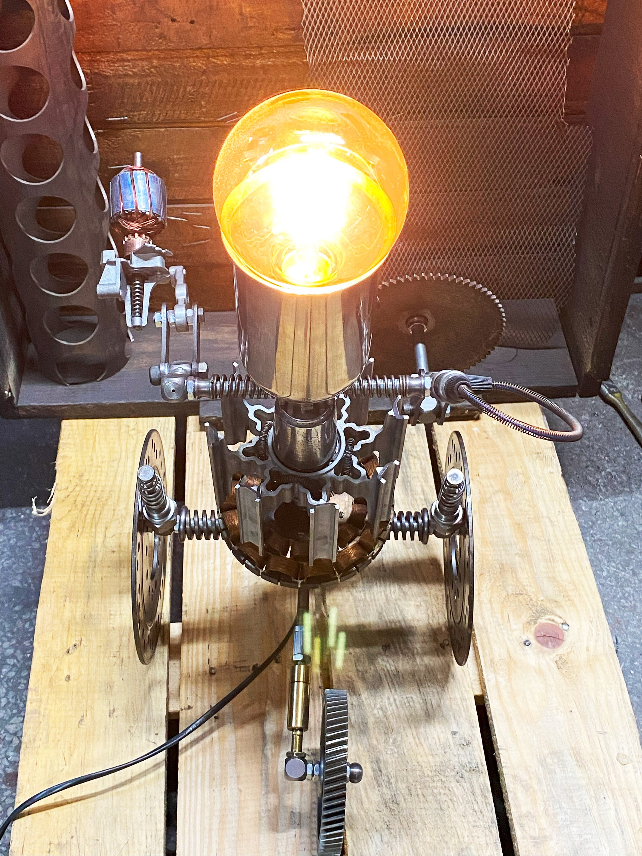 Steampunk Desk Lamp, Steampunk Home Decor, Steampunk Lighting, Robot ...