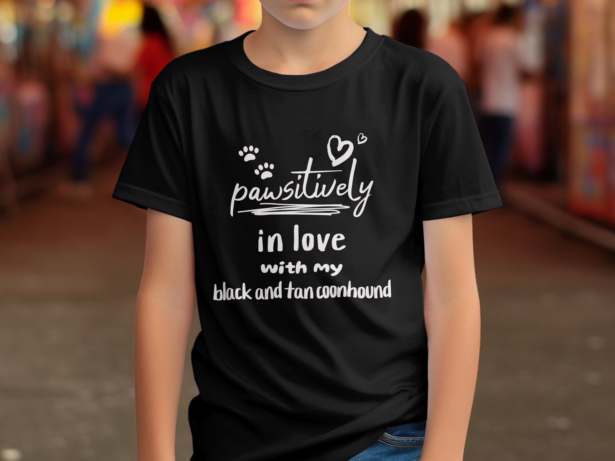 Pawsitively in Love With My Black and Tan Coonhound T-shirt, Dog Lover ...