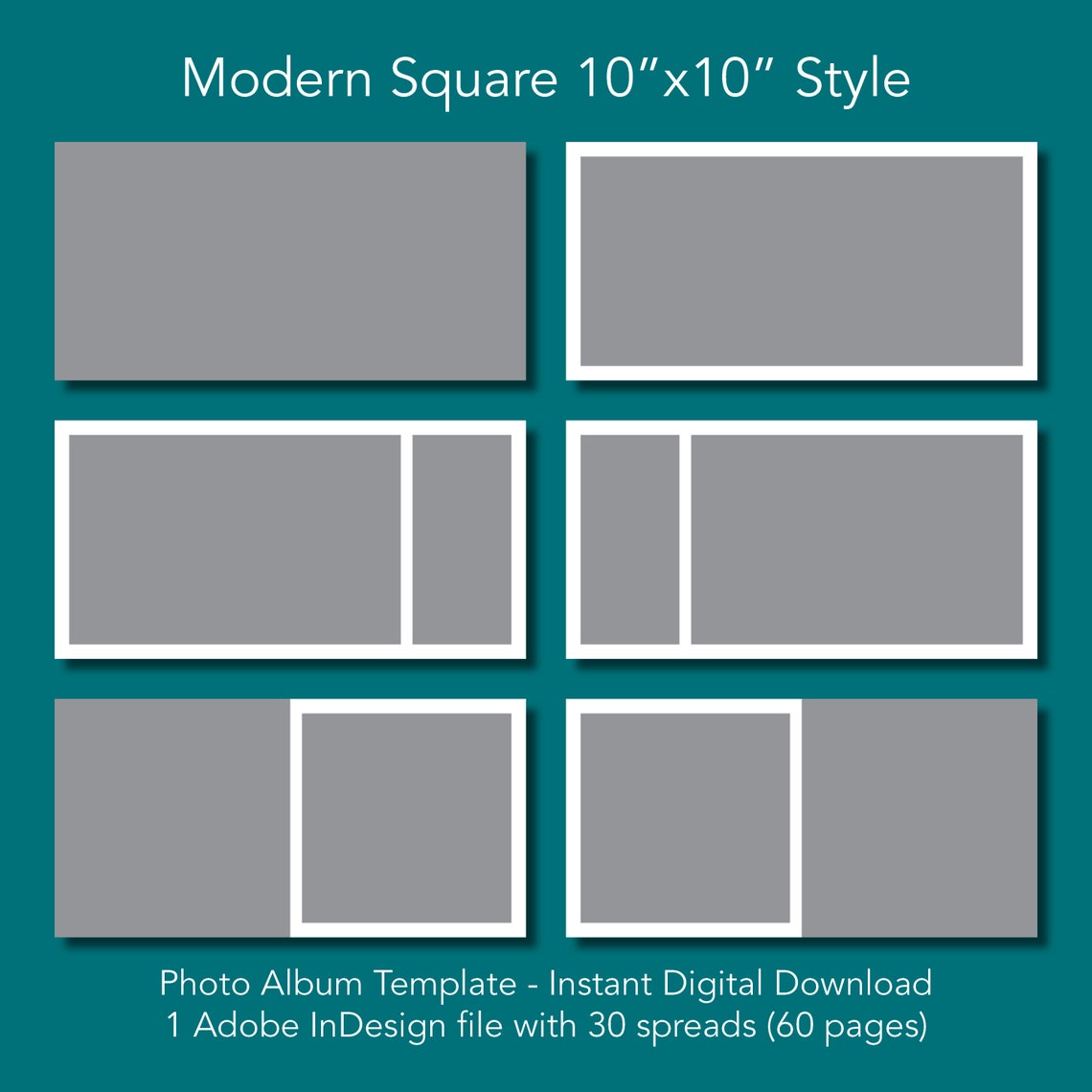 10x10 Photo Album Template - Modern Square Style - Instant Download ...