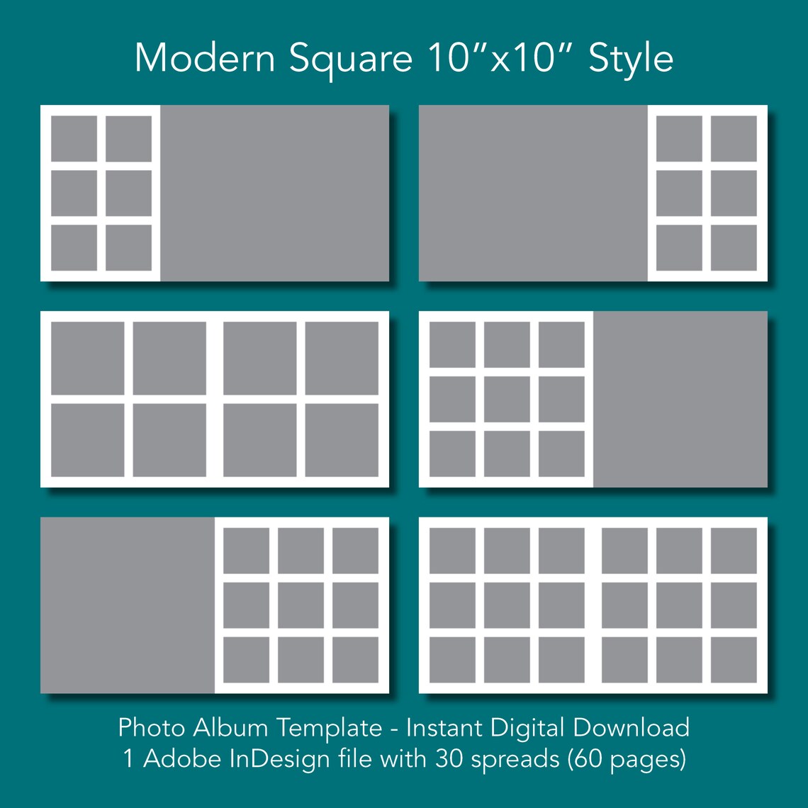 10x10 Photo Album Template - Modern Square Style - Instant Download ...