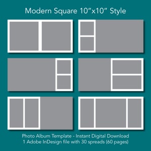 10x10 Photo Album Template - Modern Square Style - Instant Download ...