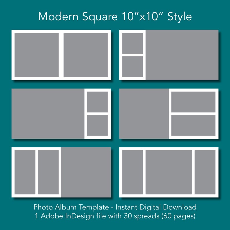 10x10 Photo Album Template - Modern Square Style - Instant Download ...