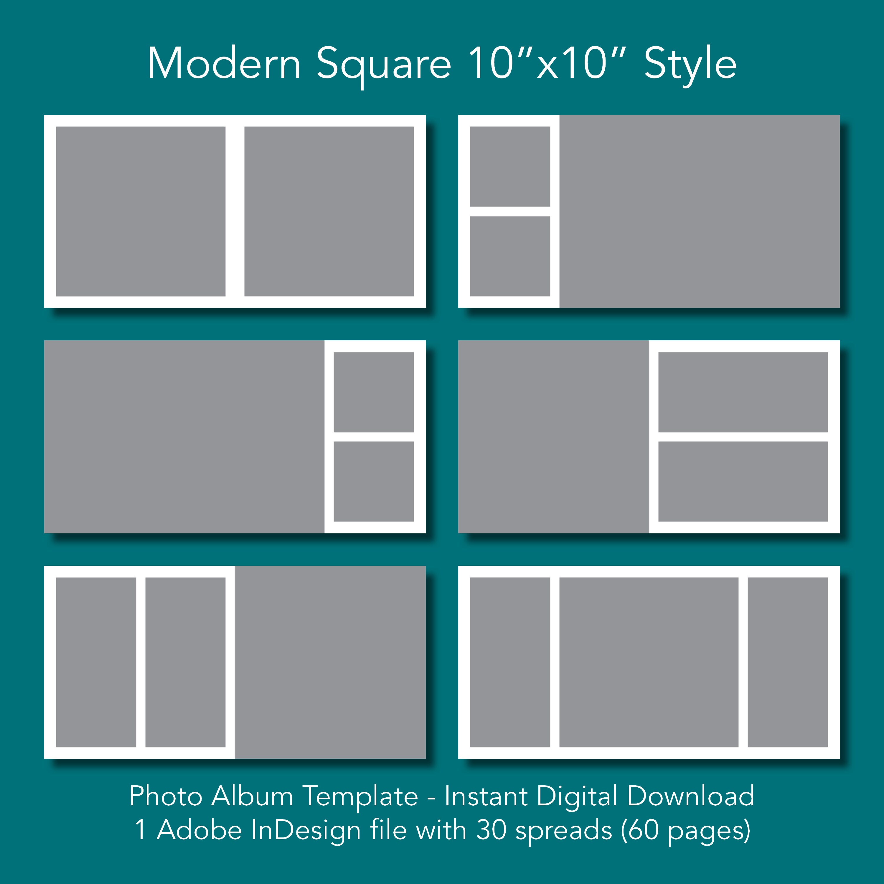 10x10 Photo Album Template - Modern Square Style - Instant Download ...