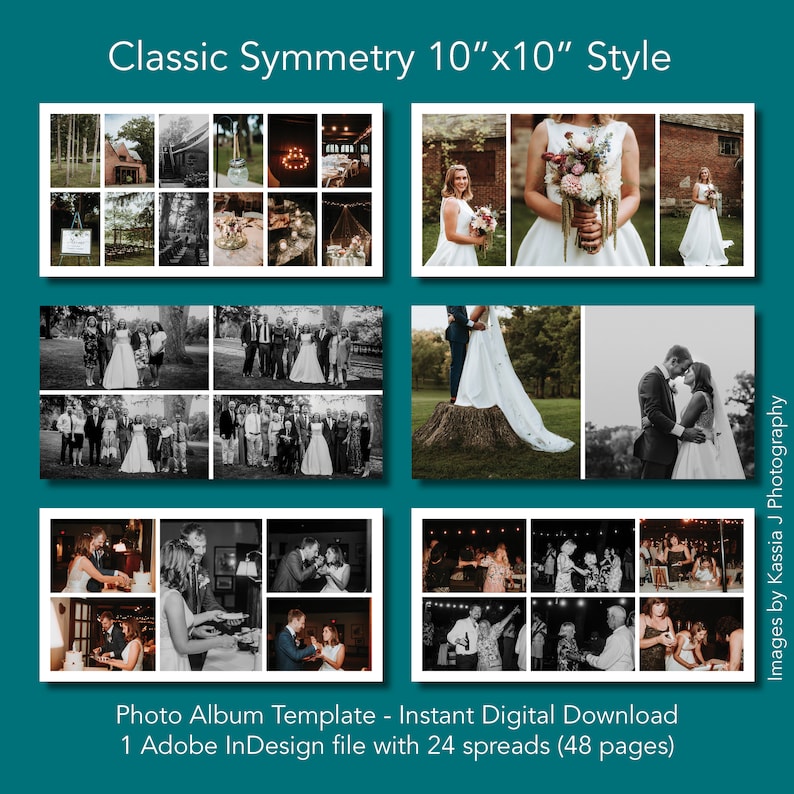 10x10 Photo Album Template - Classic Symmetry Style - Instant Download ...