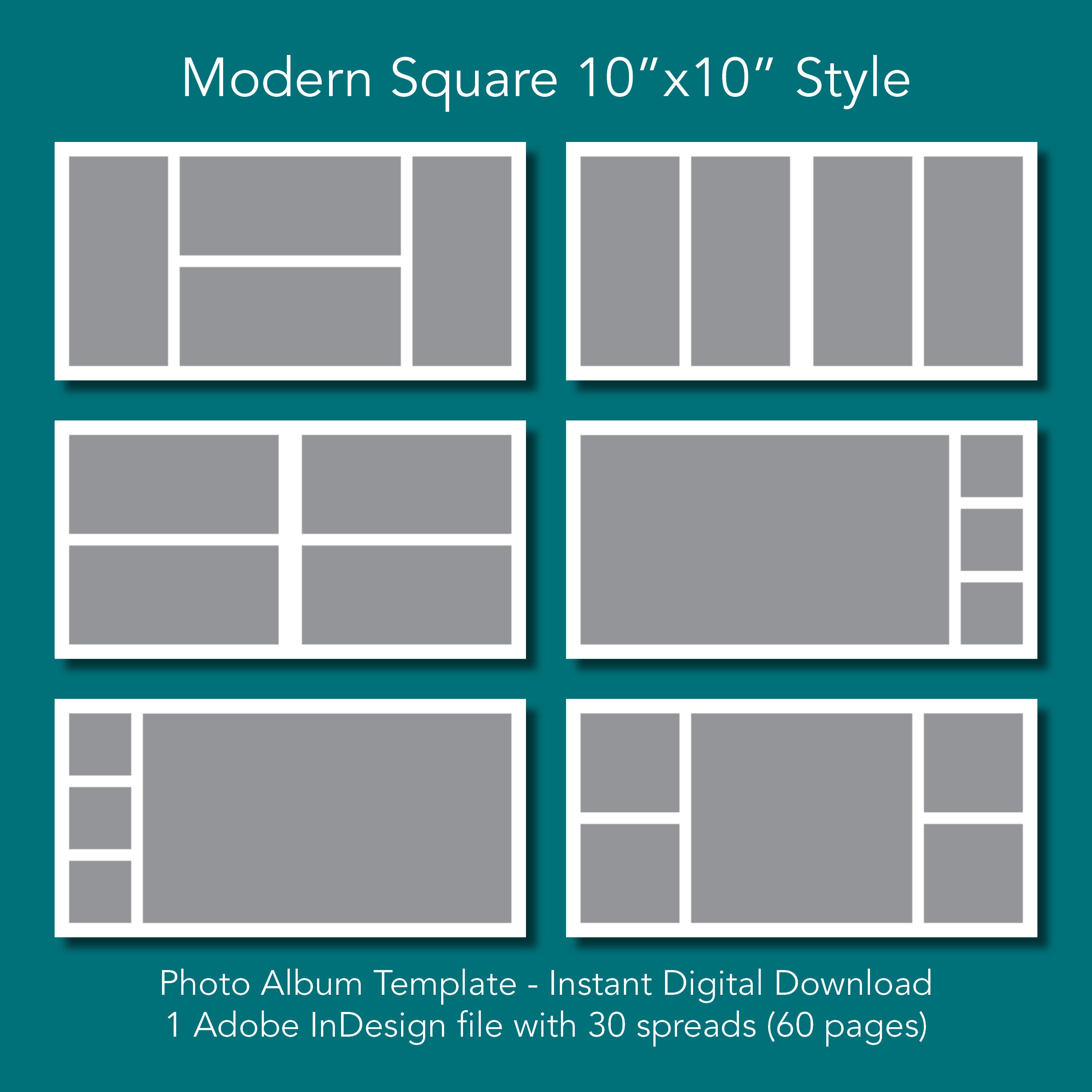 10x10 Photo Album Template - Modern Square Style - Instant Download ...