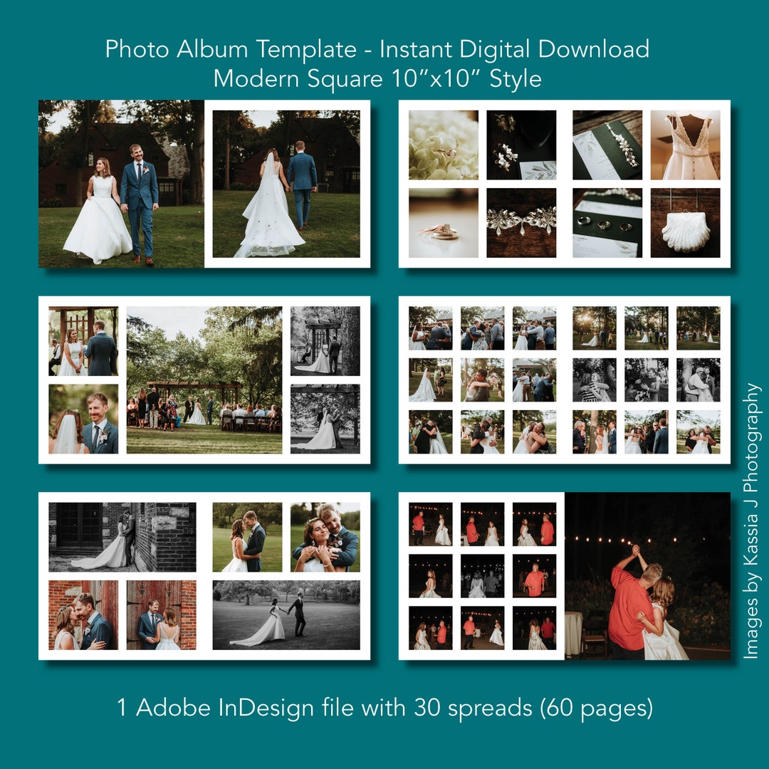 10x10 Photo Album Template Instant Download Adobe Indesign - Etsy