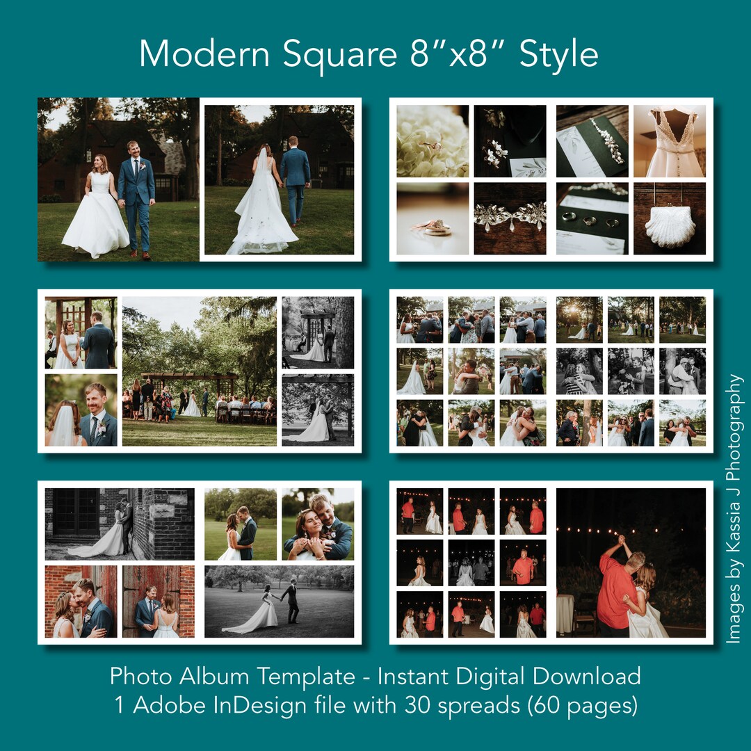 8x8 Photo Album Template - Modern Square Style - Instant Download Adobe ...