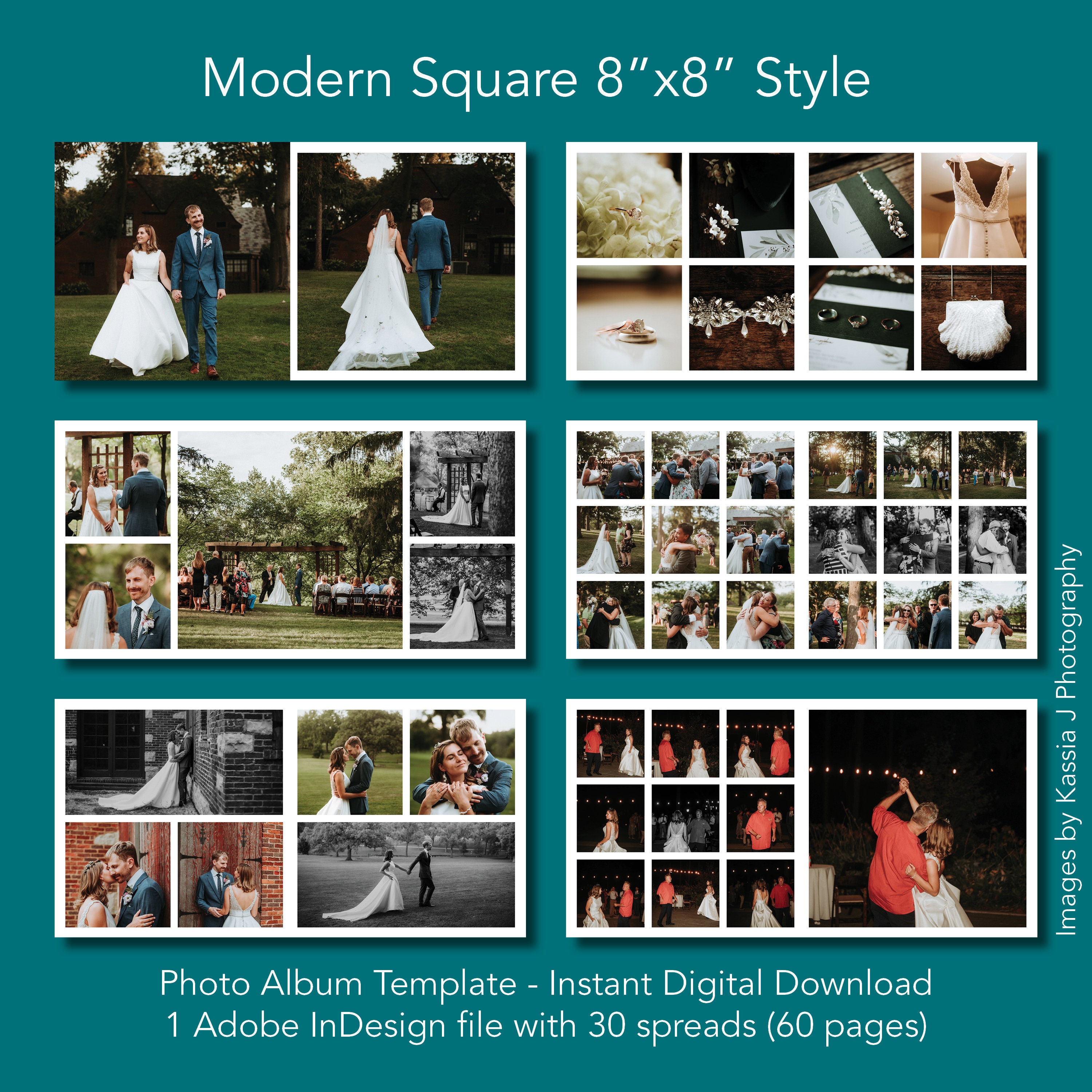 8x8 Photo Album Template - Modern Square Style - Instant Download Adobe ...