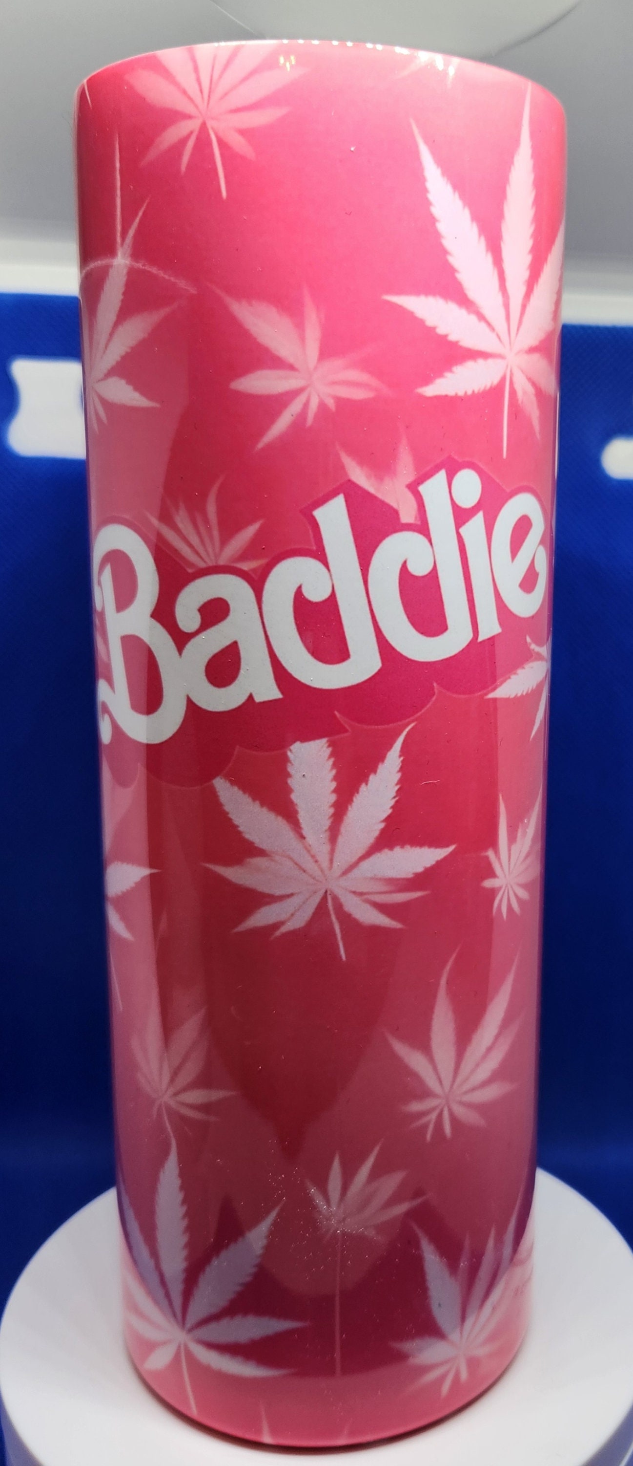 Baddie Pattern Tumbler With Pot Leaves and Barbie Design - Etsy