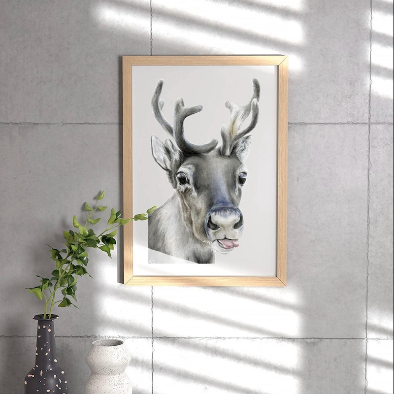 Reindeer Watercolor - Etsy