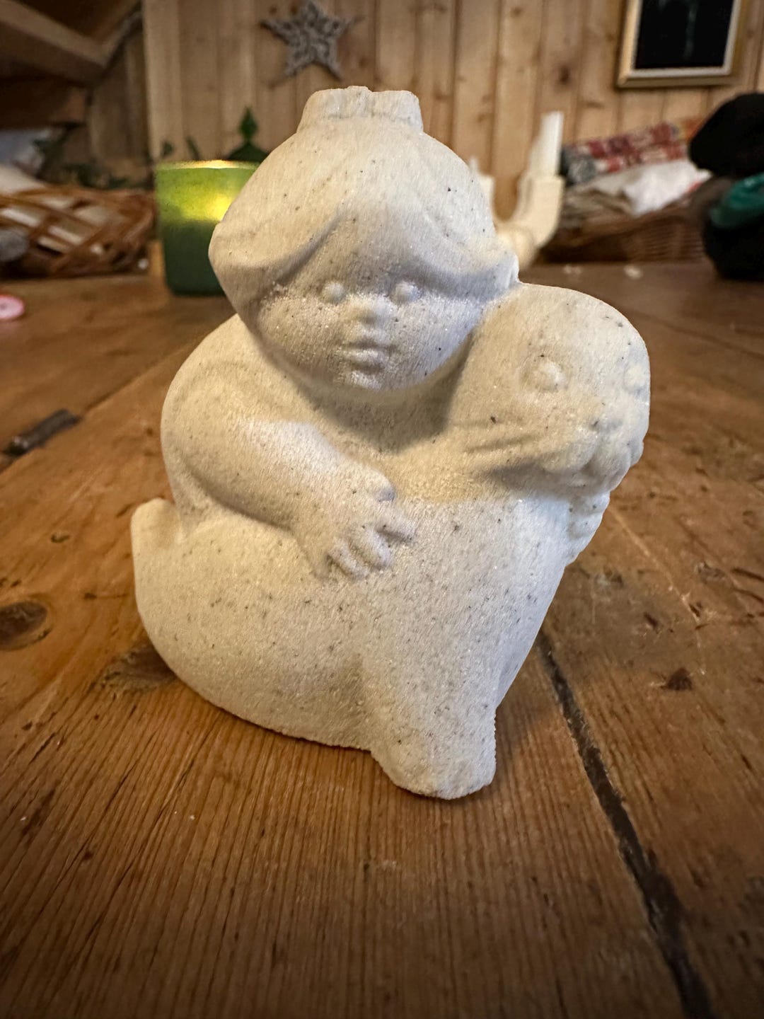 Marbell Stone Art Belgium Figurine Seal and Girl - Etsy