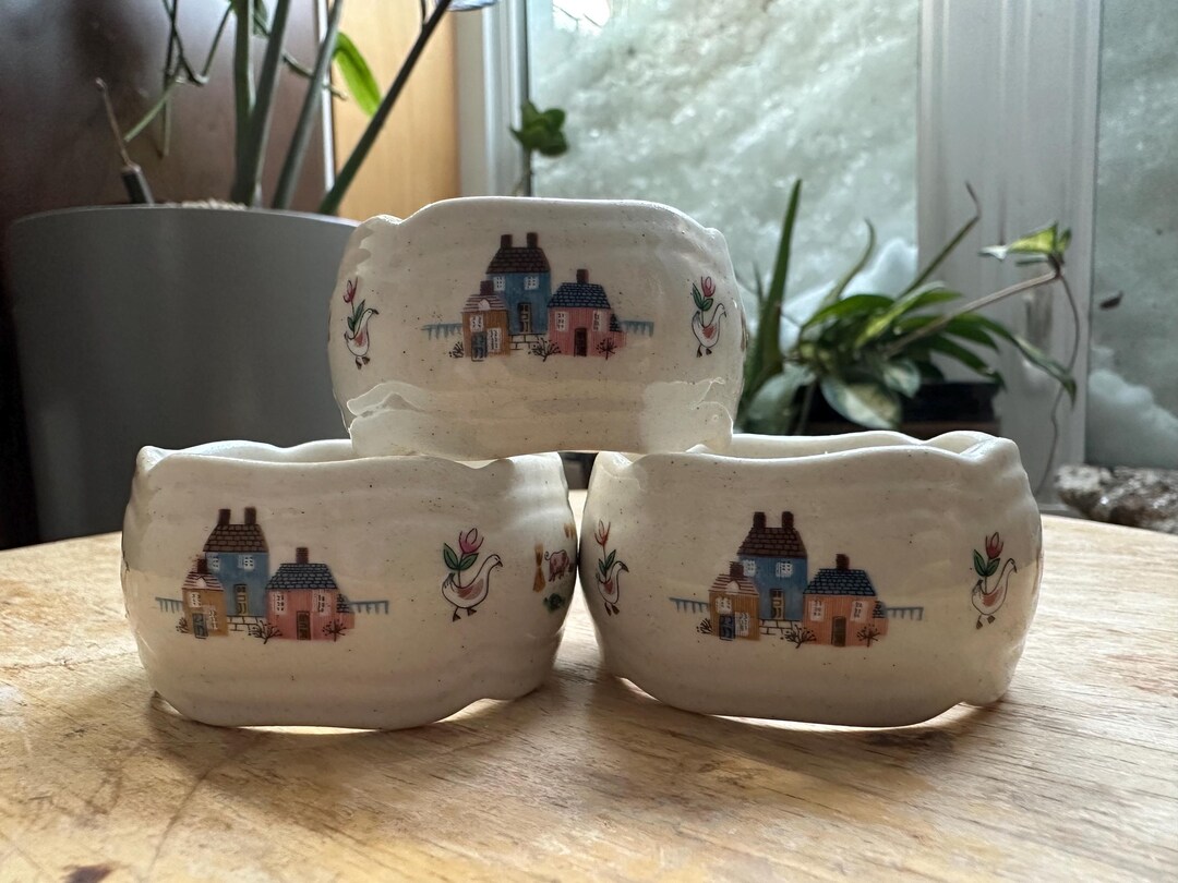 Set of 3 Cottage Core Napkin Rings - Etsy
