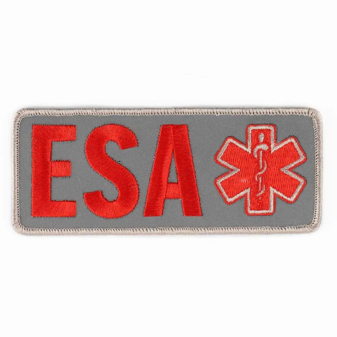 Reflective Emotional Support Dog Velcro Patch, ESA Patch for Dog ...