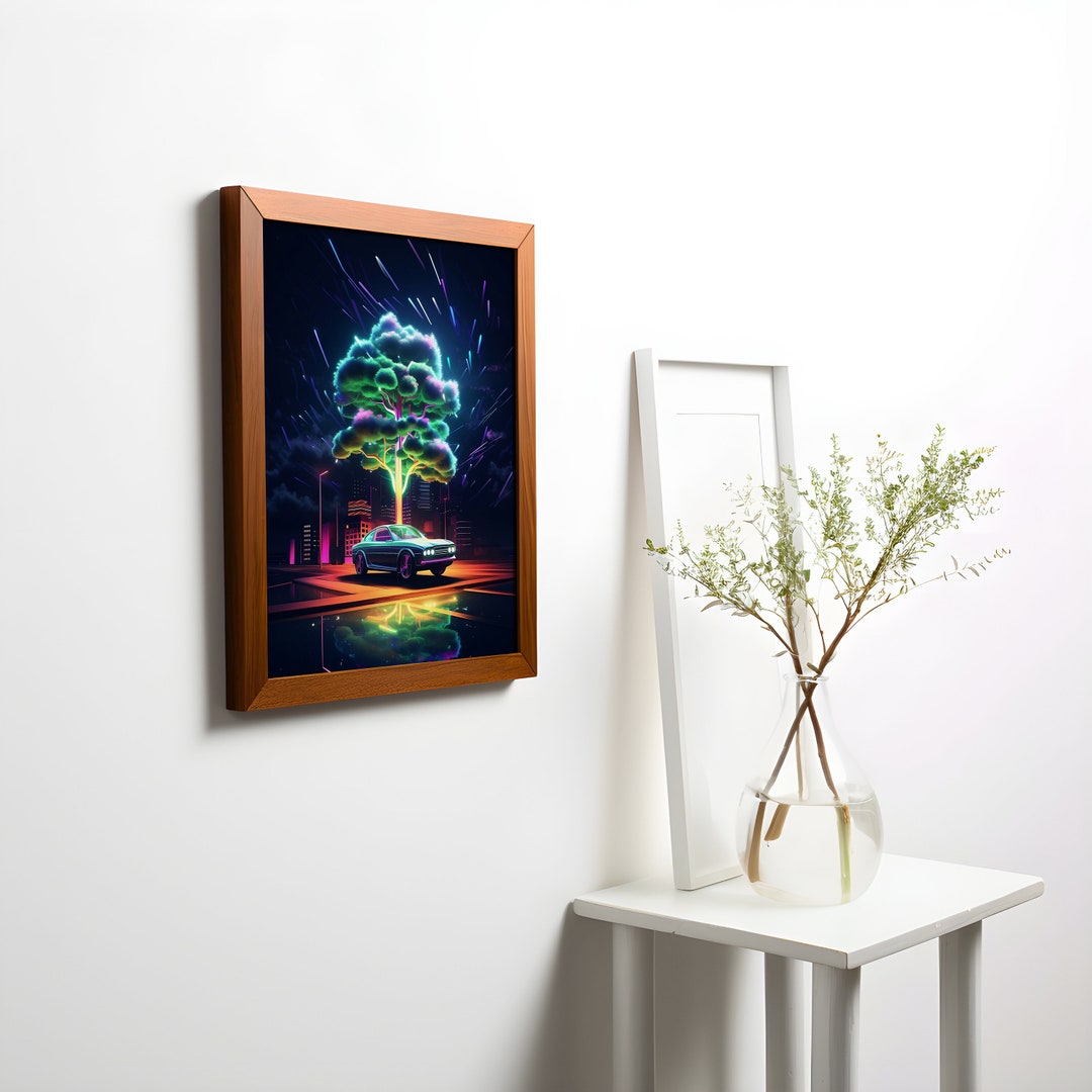 Neon Lights Poster A Fusion of Urban and Natural Beauty - Etsy