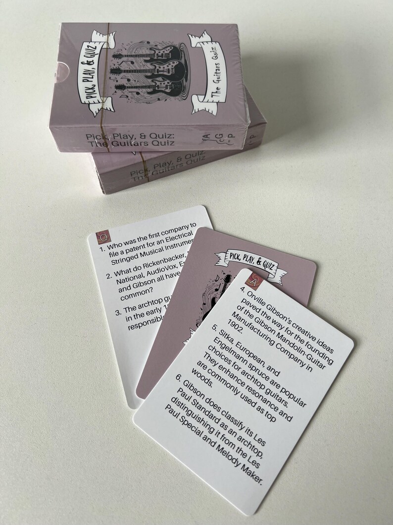 Pick, Play & Quiz: Trivia Card Game for Electric Guitar Lovers - Etsy ...