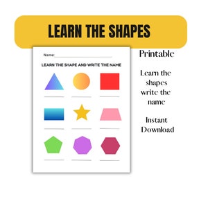 Shapes Worksheet Printable Downloadable, Teachers Material, Preschool ...