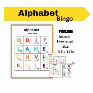 Alphabet Bingo Printable Letters Play Bingo Download ABC Print ...