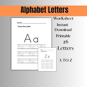 Alphabet Letters A to Z Printable and Downloadable Learn Write Trace ...