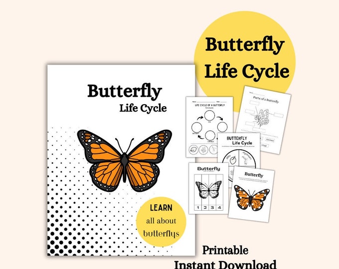 Butterfly Activity Pack Printable for Kids, Butterfly Craft, Coloring ...