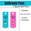 Classroom Bathroom Pass to Control Students Printable Worksheet ...