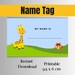 Students Name Tag Printable Downloadable School Activities Name Tag ...