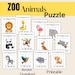 Zoo Animals Puzzle Printable Kids Activity Worksheet Field Trip Animals ...
