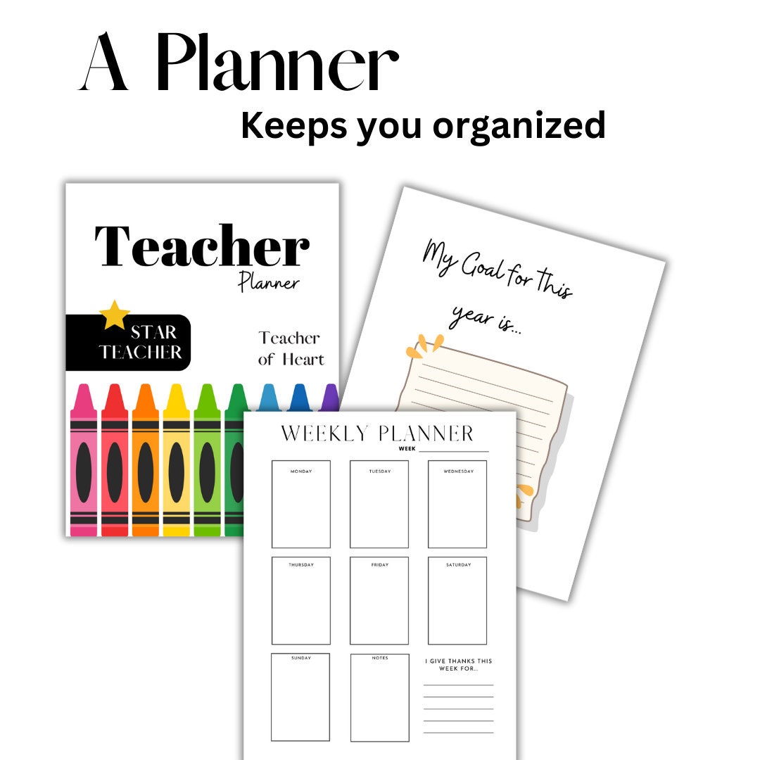Printable Planner Teacher Downloadable Organized School Activities ...