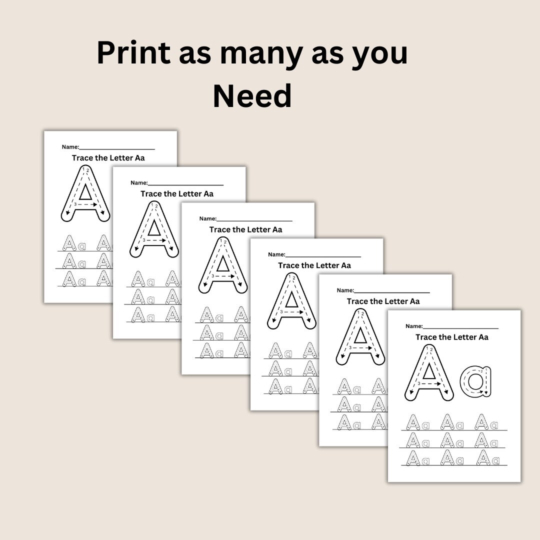 Alphabet Letters Aa Printable 10 Worksheet Early Learning Kindergarten ...