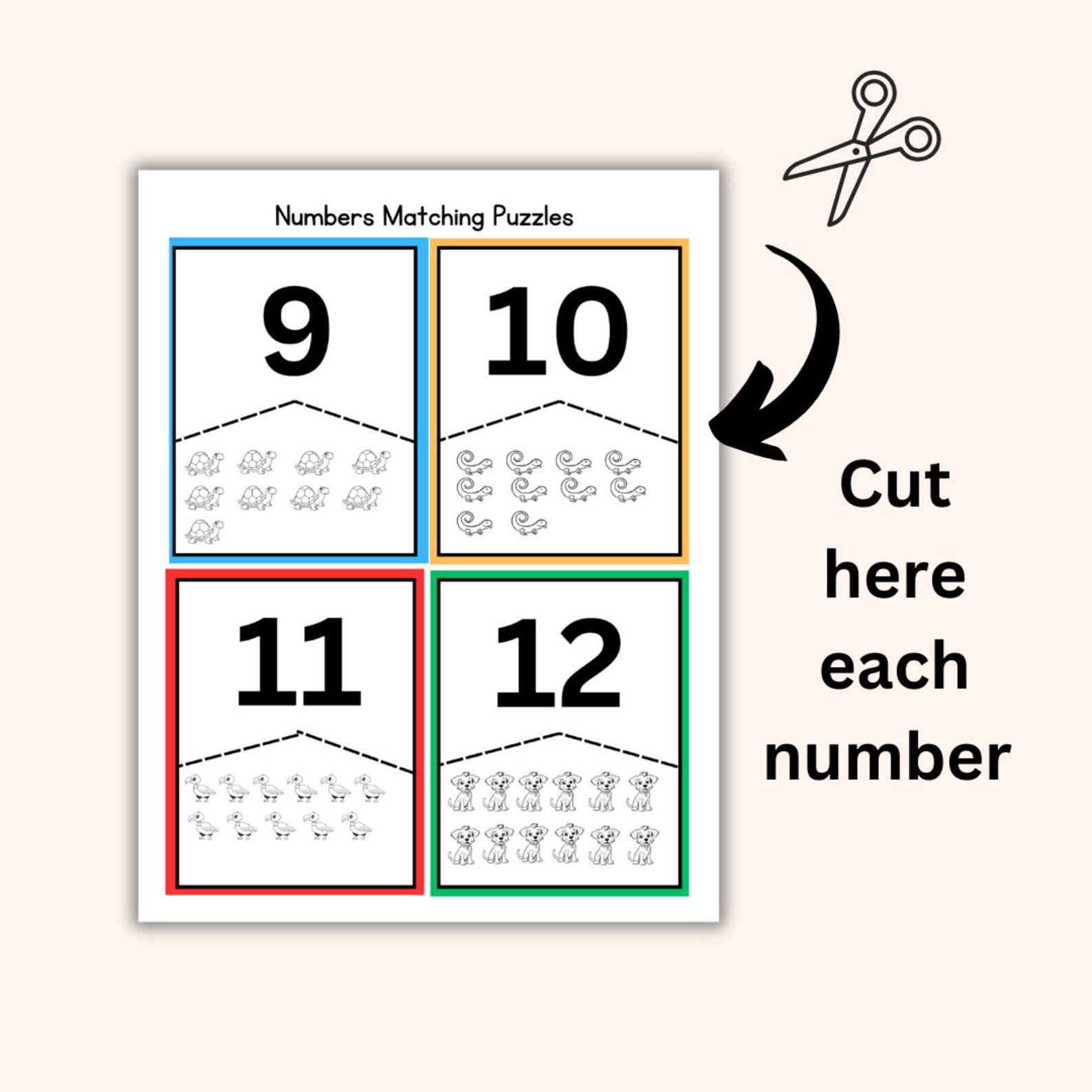 Digital 1 to 20 Numbers Matching Puzzle Download Counting Numbers Print ...
