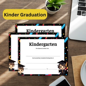 Kindergarten Certificate Printable: End of Year Celebration (PDF, PNG ...