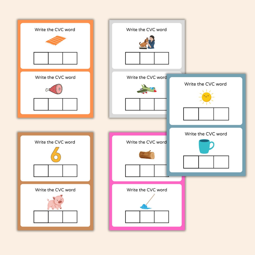 Printable Short Words Flash Cards Reading Cvc Downloadable Educational ...