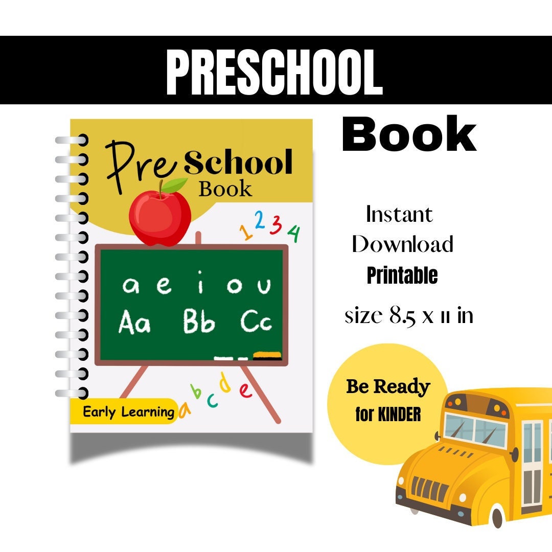 Preschool Book Printable Early Learning Letters Alphabet Pdf Digital ...