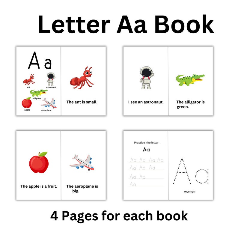 Alphabet Book Printable Download Classroom Letters Book Preschool Early ...