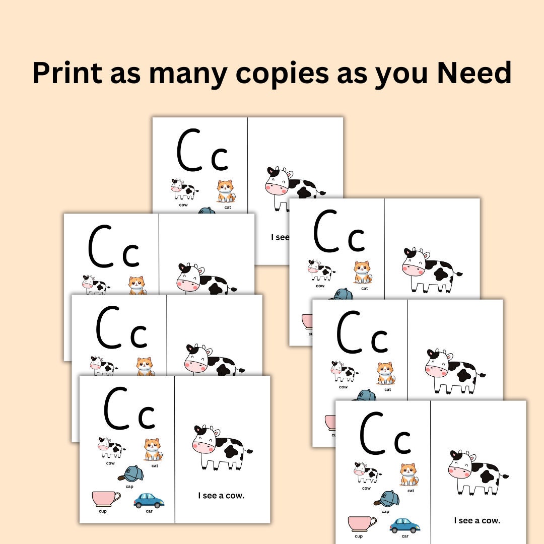 Letter C C Printable Alphabet Book Educational Student Letter Books ...