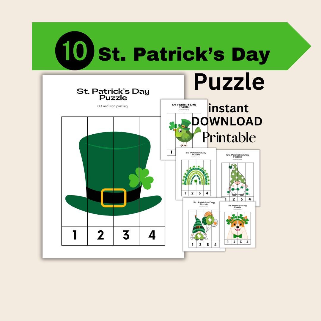 St. Patricks Puzzle for Kids-printable Puzzle Page Downloadable ...