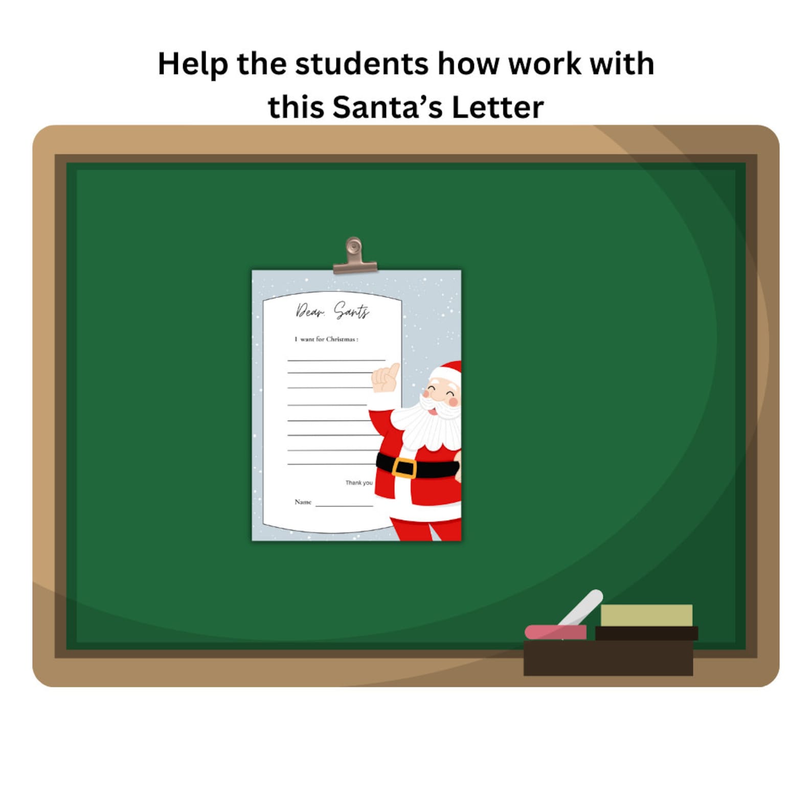 Dear Santa Claus Letter Printable for Students Christmas Letter ...