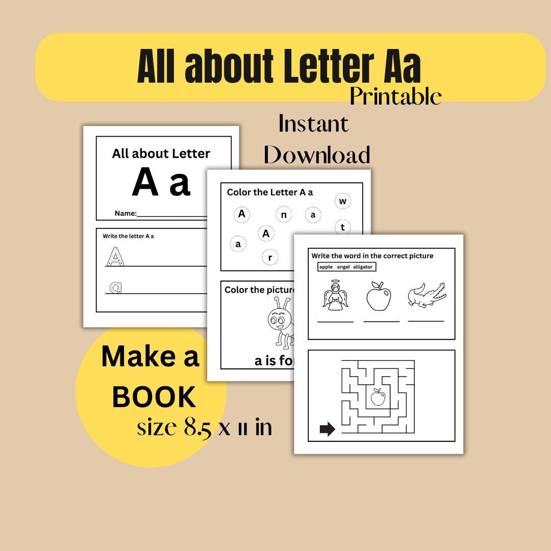 All About Letter Aa Printable Book Worksheet Educational Home School ...