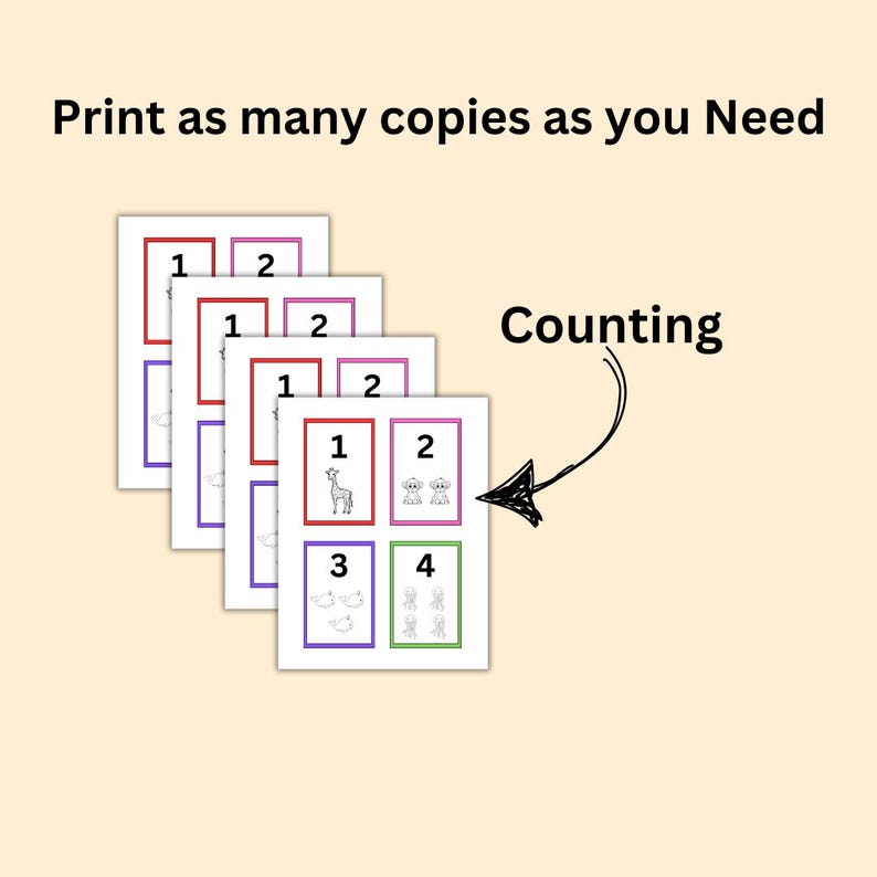 Printable Cards Numbers 1 to 10 Counting Pre-k Numbers Flash Cards ...