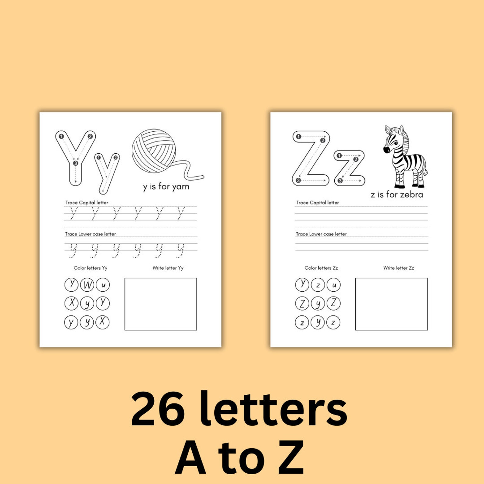 Alphabet Letters A to Z Printable and Downloadable, Learn, Write, Trace ...