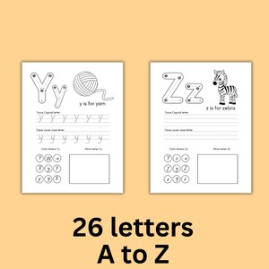 Alphabet Letters A to Z Printable and Downloadable, Learn, Write, Trace ...