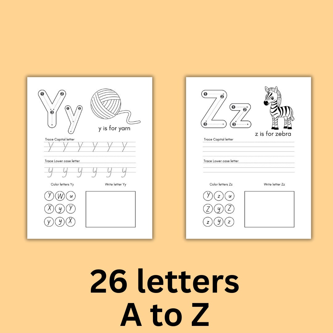Alphabet Letters A to Z Printable and Downloadable, Learn, Write, Trace ...