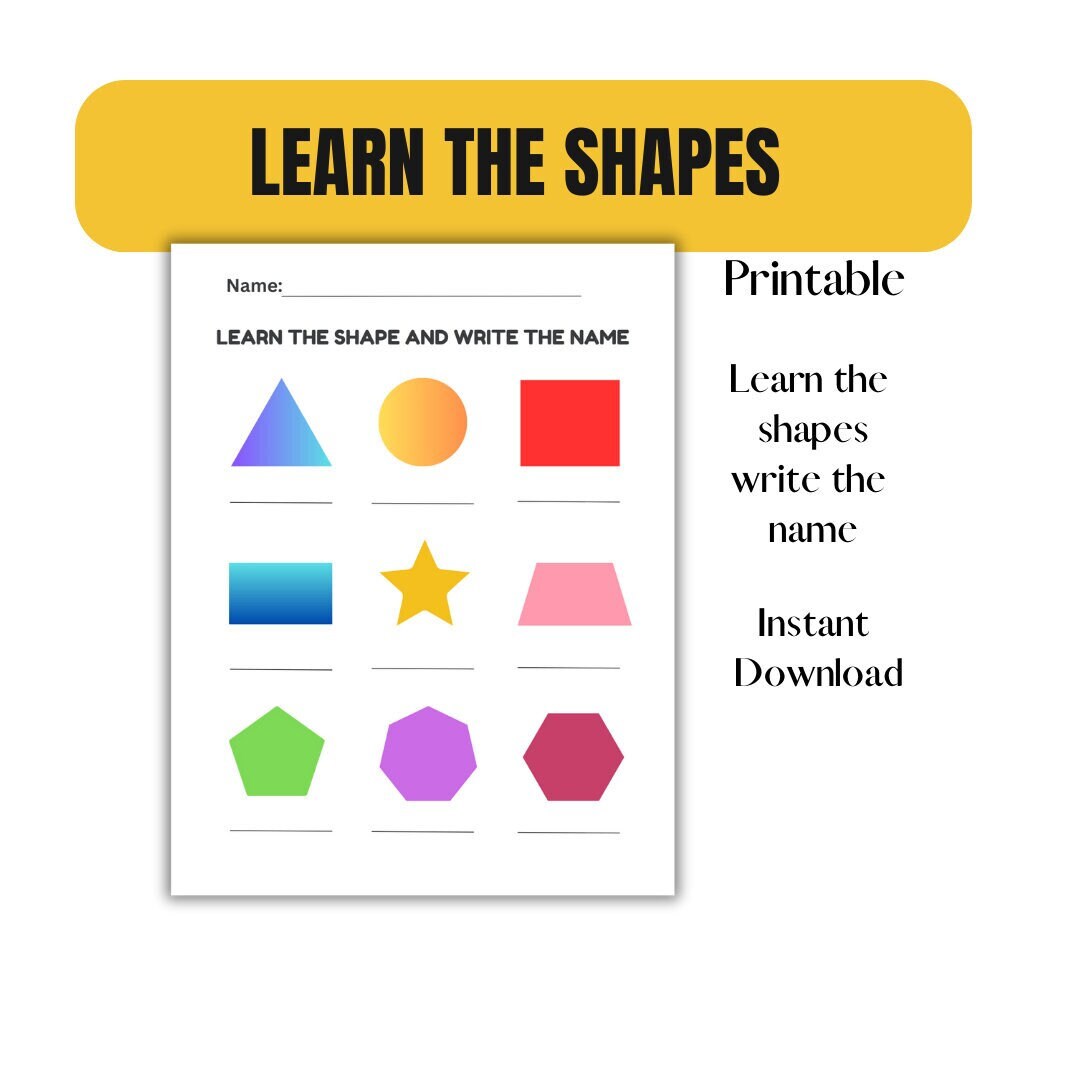 Shapes Worksheet Printable Downloadable, Teachers Material, Preschool ...