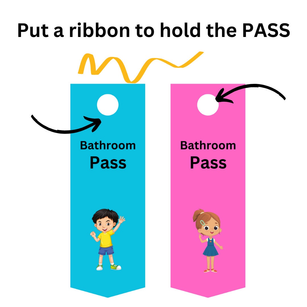 Classroom Bathroom Pass to Control Students Printable Worksheet ...