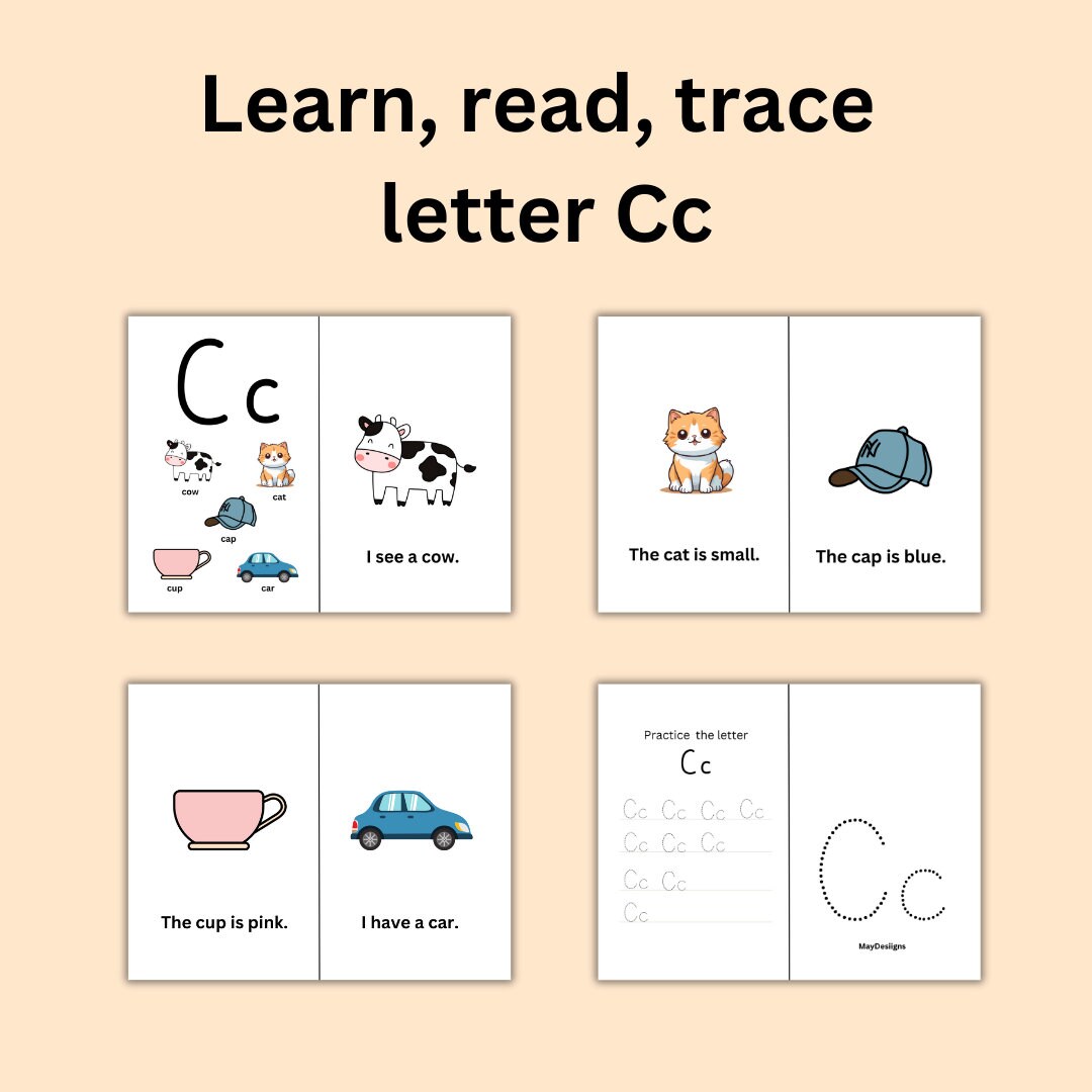 Letter C C Printable Alphabet Book Educational Student Letter Books ...