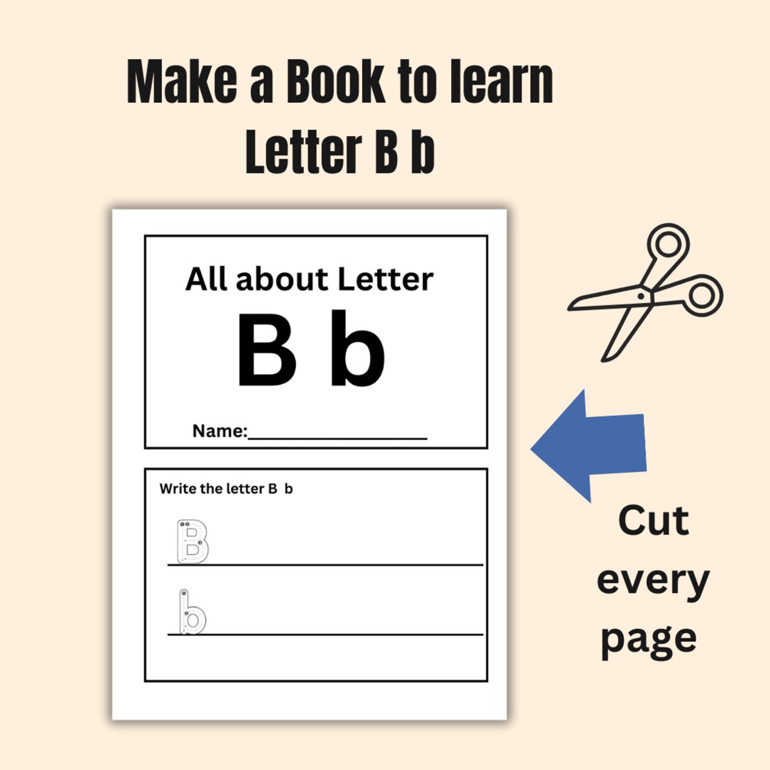 All About Letter B B Printable Book Worksheet Educational Home School ...
