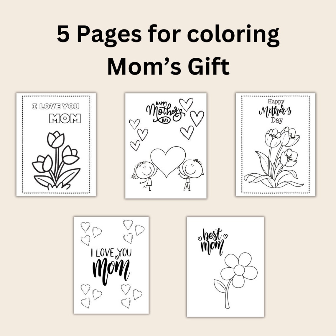 Mother's Day Coloring Pictures Kids Craft Mother's Gift Printable ...