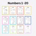 Number Tracing Worksheet 1-20: Fun Learning Activity Printable Kids ...