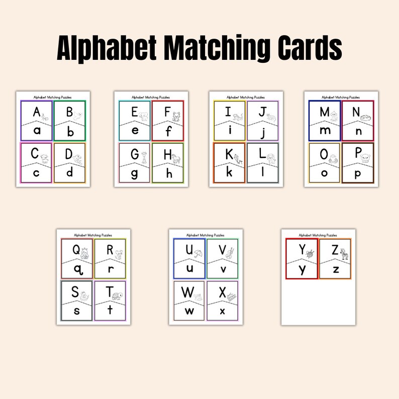 Alphabet Matching Puzzle Printable Letters Download Pre-k Puzzle Game ...